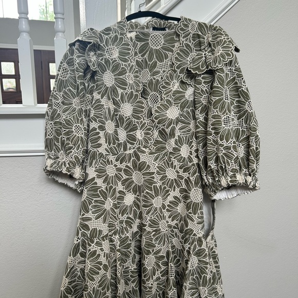 Sandro | Dresses | Sandro Green And White Floral Dress | Poshmark